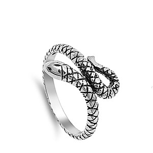 Women's Snake Skin Serpent Classic Ring New .925 Sterling Silver Band Size 5