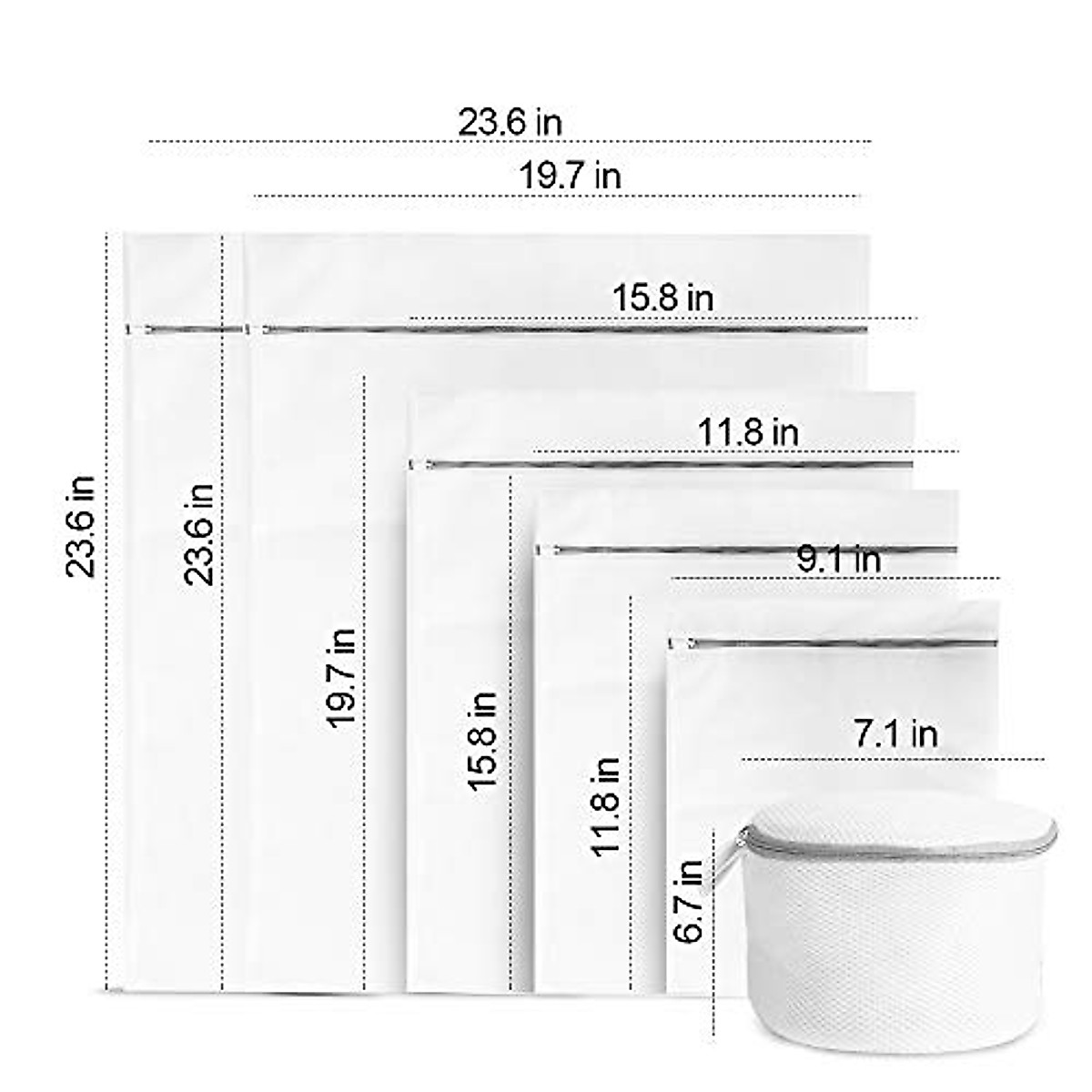 6PCS Laundry Delicates Mesh Bag, Siasky Lingerie Bags for Laundry with Premium Rustproof Zipper and Elastic Covering, Ideal Storage Bag for Delicates, Blouse, Hosiery and Stocking