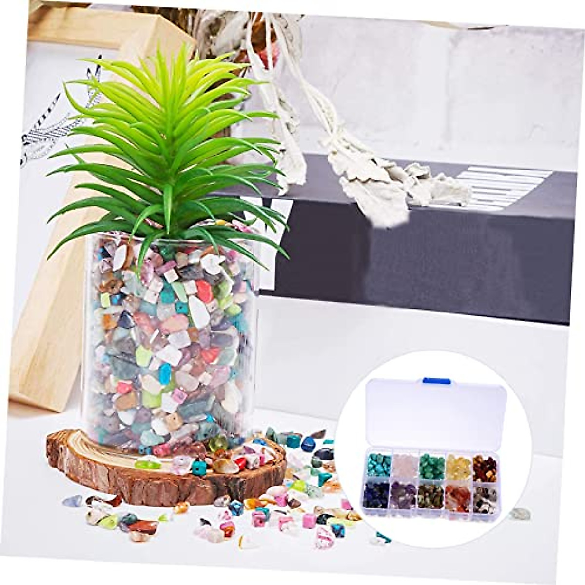 Didiseaon Gravel Natural Stone Natural Gemstone Beads DIY Kits Gemstone Jewelry Healing Stones Jewelry Spacer Beads Irregular Chips Beads DIY Spacer Beads Loose Bead Stone Spacer Beads 1 Box