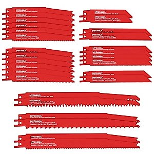 HYCHIKA 32-Piece Reciprocating Saw Blade Set Metal Wood Cutting Saw Blades with Organizer Case