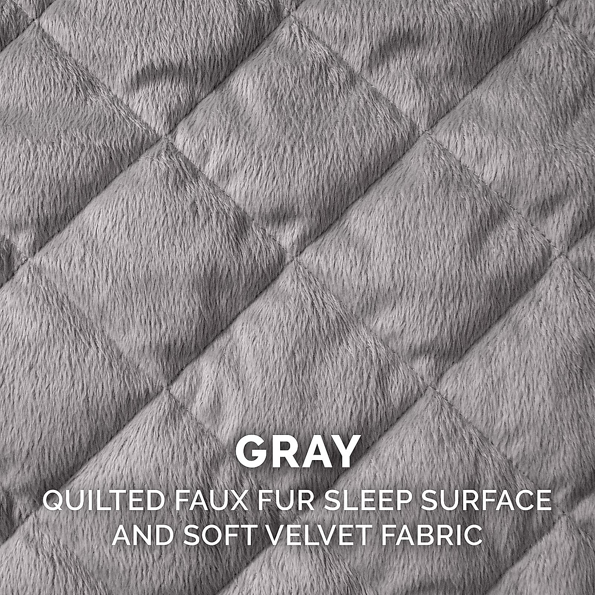 Furhaven Orthopedic Dog Bed for Extra Large Dogs w/ Bonus Water-Resistant Liner & Removable Washable Cover, For Dogs Up to 300 lbs - Goliath Quilted Faux Fur & Velvet Bolster Chaise - Gray, XXL