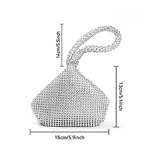 New Groupcow Women's Evening Bags Glitter Rhinestone Triangle Purse Party Prom Wedding Purse
