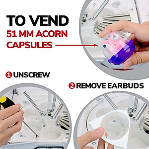 Vending Machine - Big Capsule Vending Machine with Stand - Prize Machine - Commercial Vending Machine for 2 Inch Round Capsules Gumballs Bouncy Balls - Red