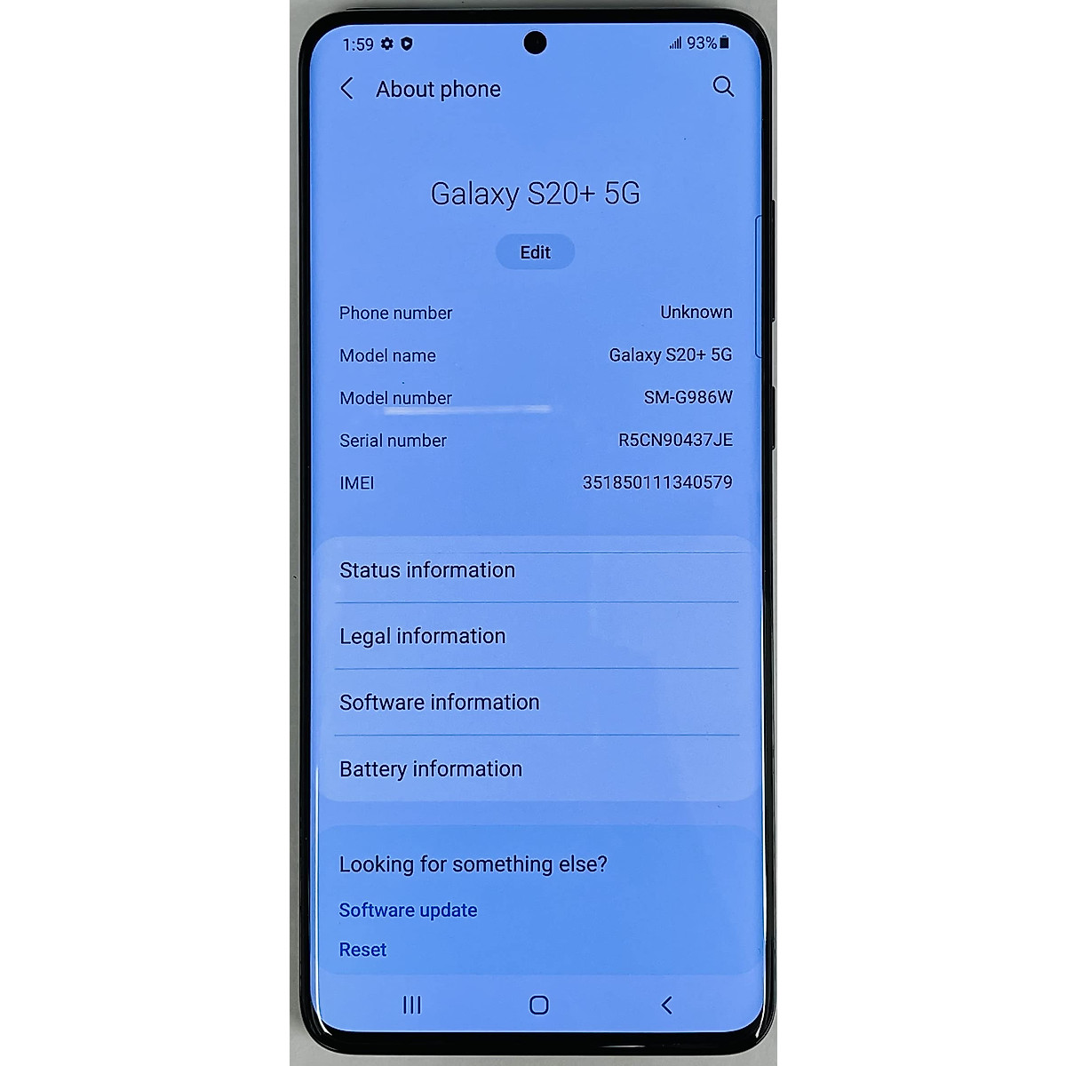 Samsung Galaxy S20+ 5G, US Version, 128GB, Cloud Blue for GSM (Renewed)