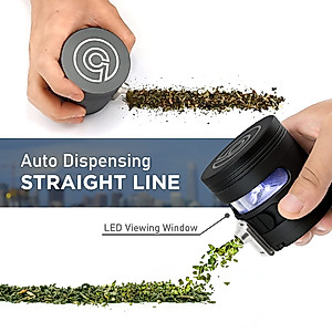 Tectonic9 Herb Grinder Automatic Electric Herbal Spice Dispenser Large 2.5" Aluminum Alloy (Grey), for HOME & KITCHEN ONLY