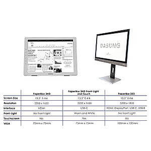 DASUNG E-Ink Paper Like 3 HD Front-Light Touch 13.3" Monitor - Silver