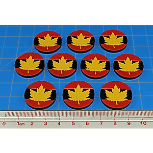 LITKO World War Two Miniature Wargames 25mm National Faction Token | Country Game Pieces Compatible with Bolt Action (10) (Canadian Commonwealth)