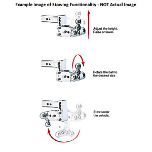 B&W Trailer Hitches Chrome Tow & Stow Adjustable Trailer Hitch Ball Mount - Fits 2" Receiver, Dual Ball (2" x 2-5/16"), 3" Drop, 10,000 GTW - TS10033C