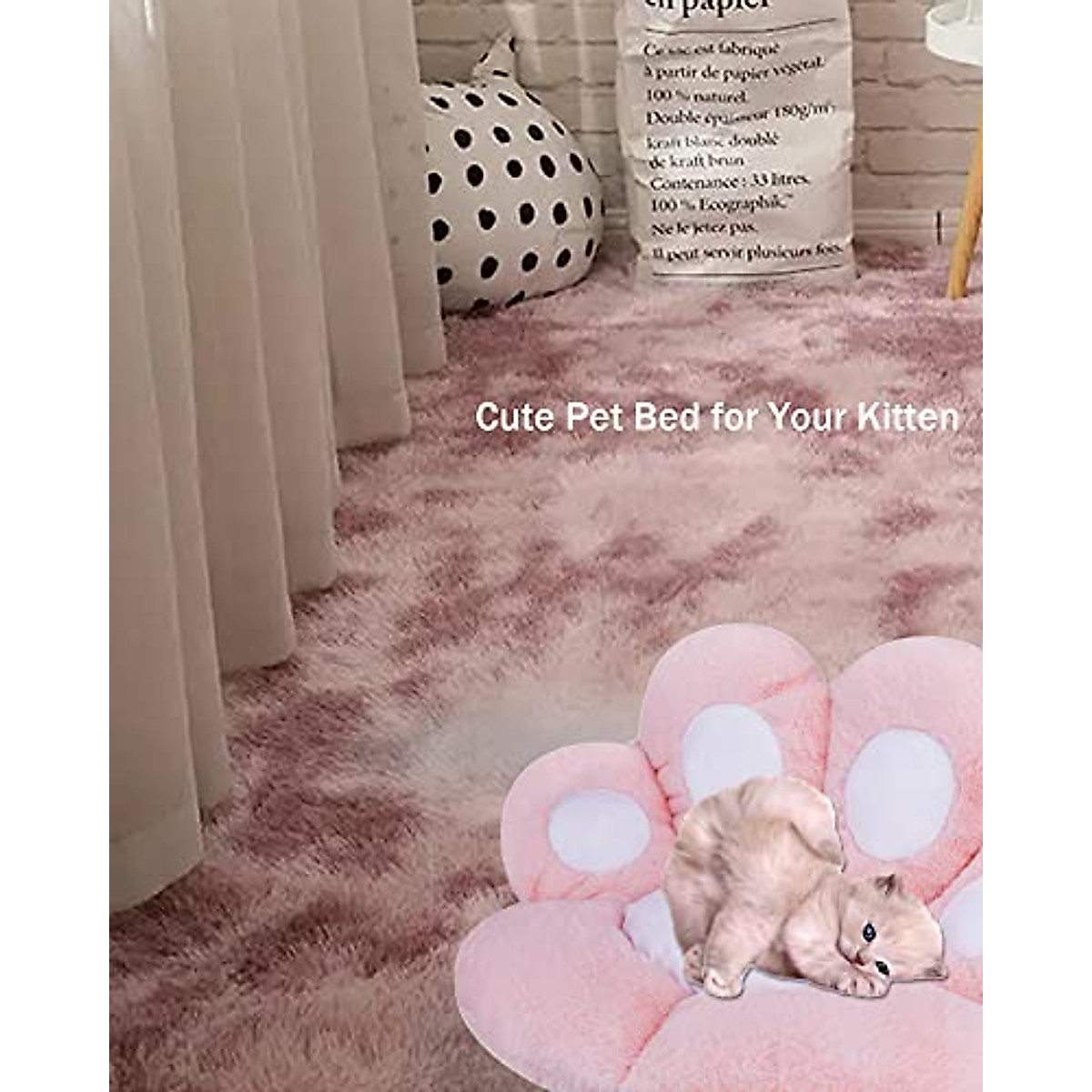 Seat/Chair Cushion, Cat Paw Cushion, Cute Girl Gamer Chair Cushion Pad Pillow Gaming Accessories, Hanging Chair Cushion, Non Slip Floor Seating Lazy Sofa with Lumbar Back Support