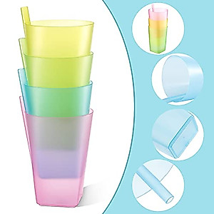 EXCEART Children Sippy Cup 4Pcs Toddler Sip Cups with Built in Straw Kids Drink Cups with Straws