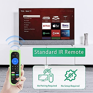Pack of 2 RC280 Remote Control Replacement Compatible with All TCL Roku TV Remote, Compatible with TCL Roku 32" 40" 43" 48" 49" 50" 55" 65" 75" 85" TV with Remote Cover (Glow Pink and Green)