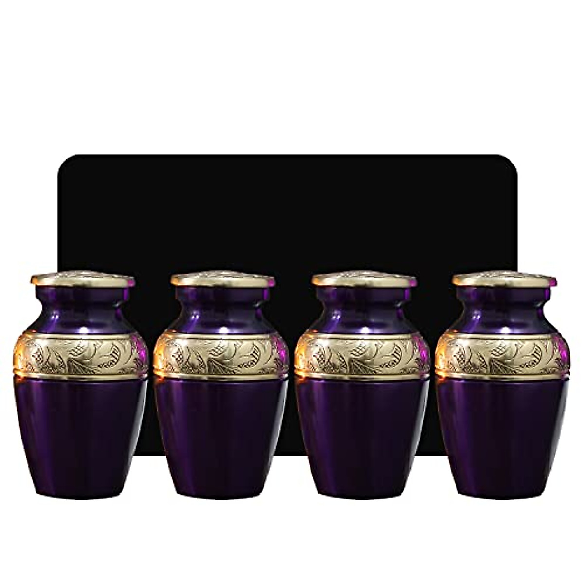 Purple Keepsake Urns for Human Ashes - Mini Urns Set of 4 with Premium Box & Bags - Purple Urns for Ashes - Honor Your Loved One with Small Cremation Urns - Perfect Funeral Urns for Adults & Infants