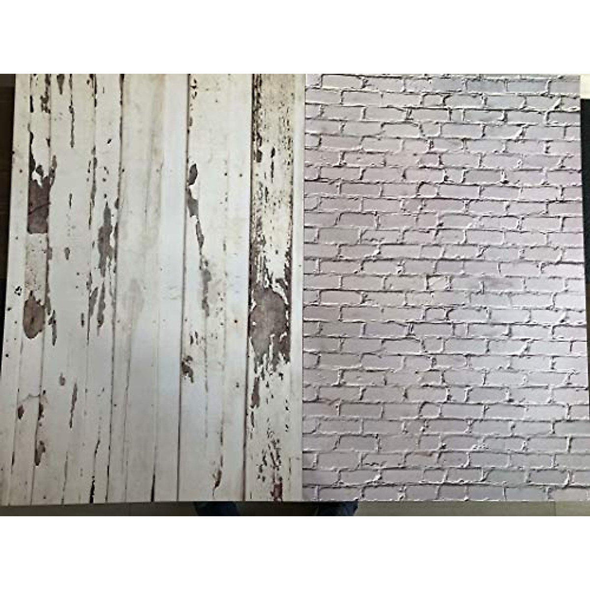 2 Pieces 4 Patterns Photographic Background Grunge Brick Cement Wall Background Food Photography Backdrop Blogger Shot Cosmetic Photo Flat Lay Backdrop ins Style Wood Textures Board Video Background