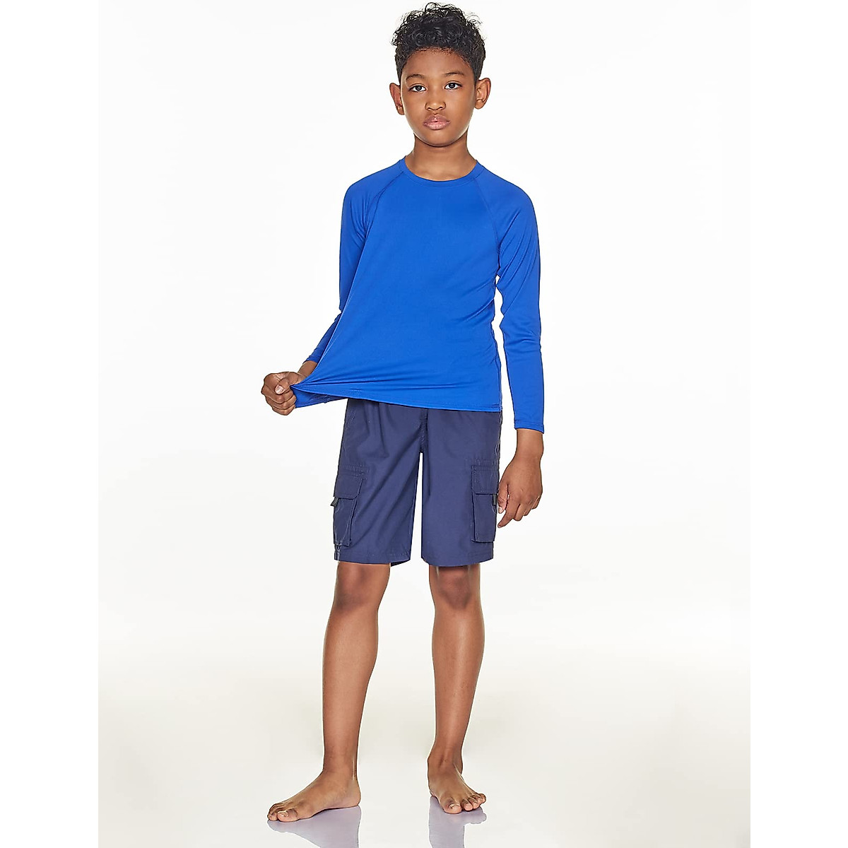 TSLA Kids Youth UPF 50+ Long Sleeve T-Shirt, Athletic Sports Dry Fit Sun Shirts, UV Sun Portection Fishing Shirts, Loose Fit Rashie Blue, 14