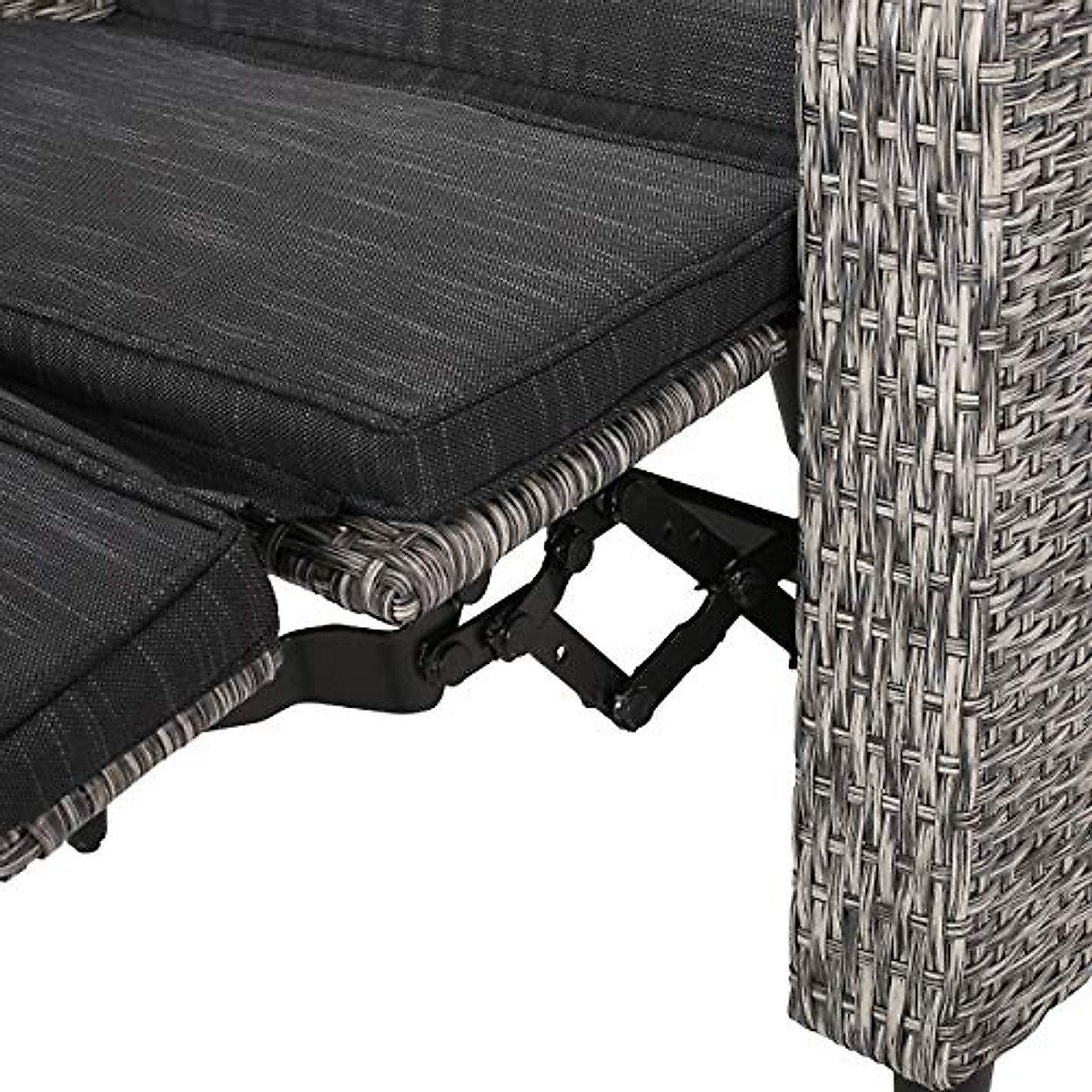 Christopher Knight Home Outdoor Recliner, Black + Multi Gray + Gun Gray