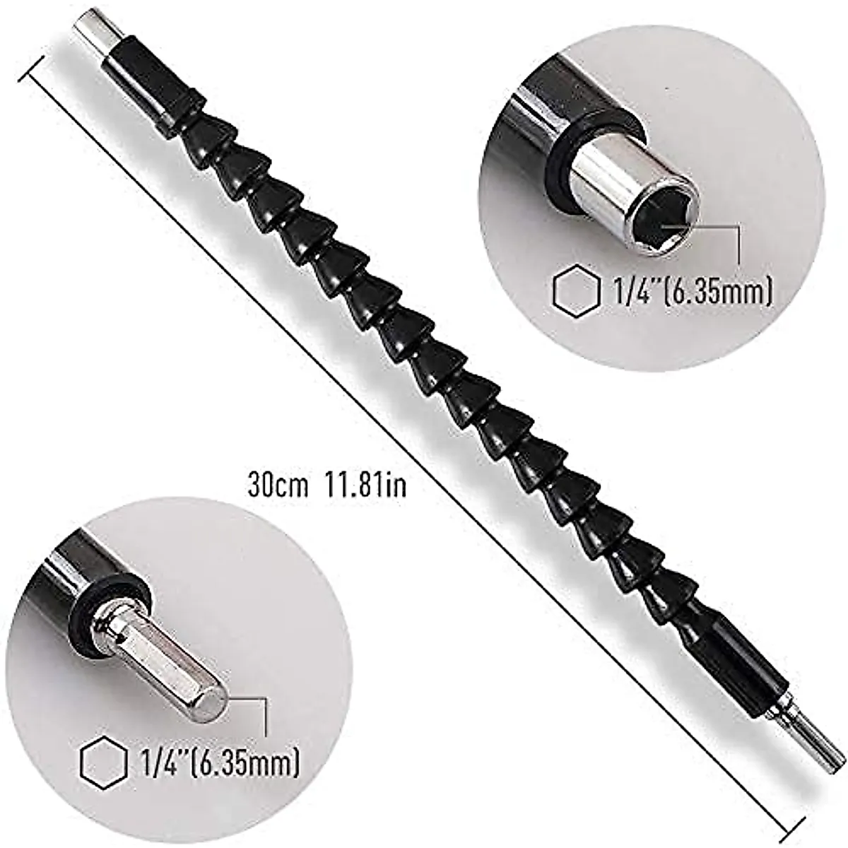 Universal Socket Tool - Flexible Drill Bit Extension with Power Drill Adapter for Home Improvement, Construction, DIY, & Carpentry - Cool & Useful Gift for Men - 3-Piece Socket Set by inZaynity
