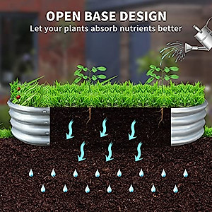FYIN-HONG Galvanized Raised Garden Bed Metal Planter Raised Garden Boxes Outdoor, Oval Large Metal Raised Garden Beds for Vegetables, Flowers, Herbs 4x2x1ft