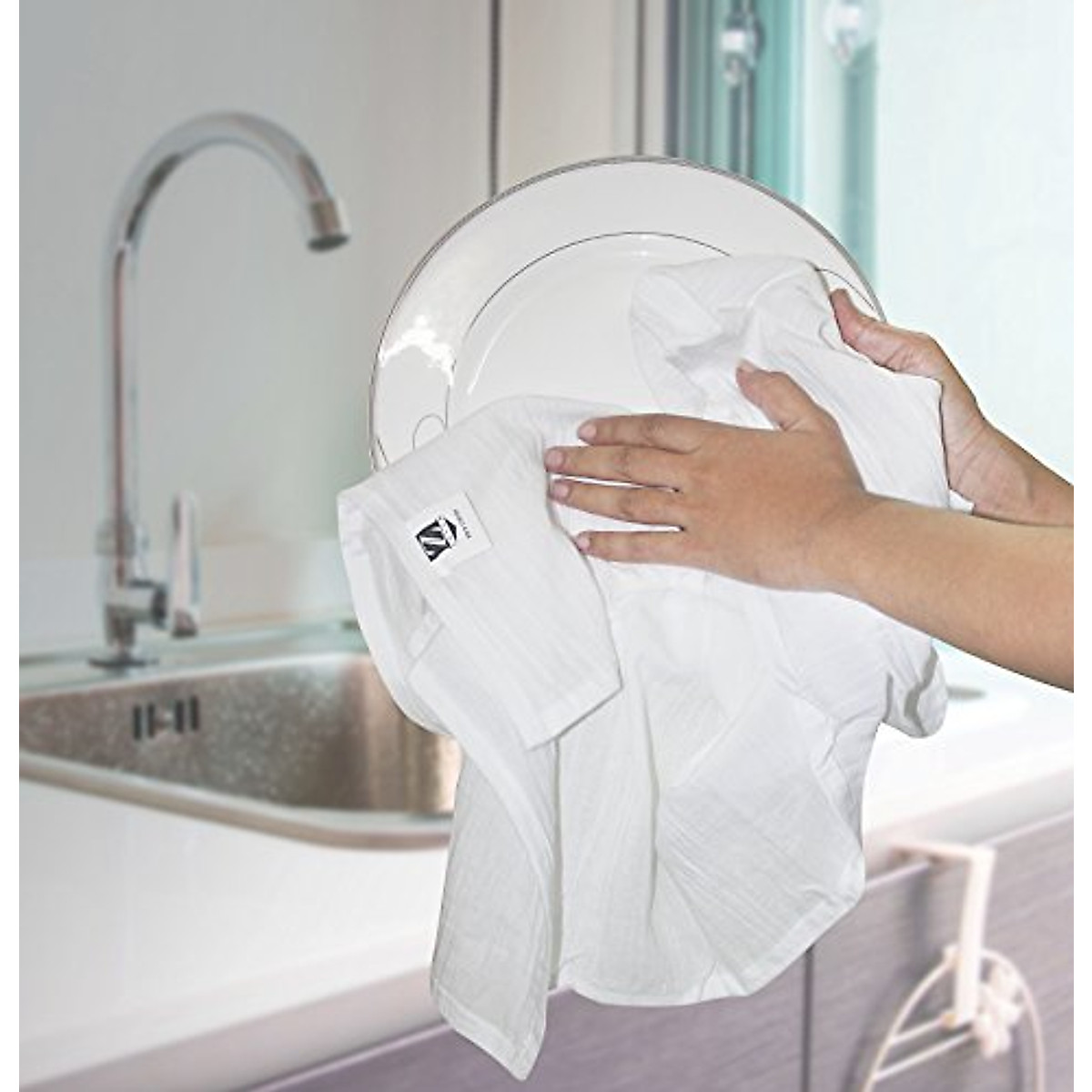 ZOYER Flour Sack Towels (28" x 28", 12 Pack) - 100% Cotton Dish Towels - Tea Towels Multi Purpose Kitchen Towels -Ultra Absorbent Bar Towels-Kitchen Linen Set.