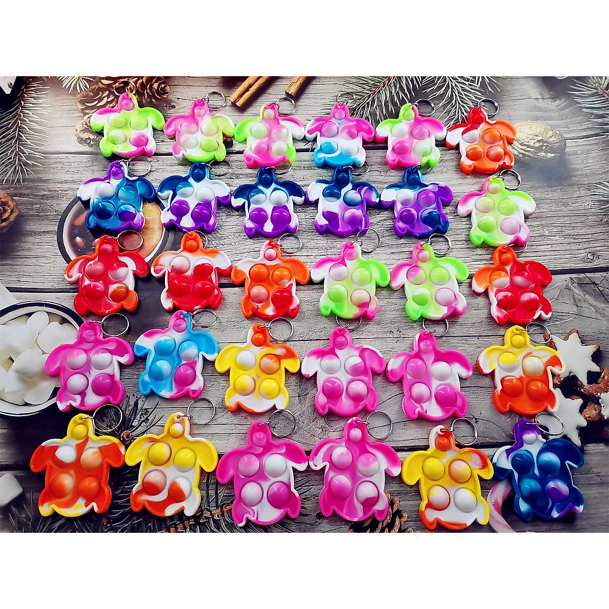 30 Packs Funny Summer Present Unique Mini Turtle Assorted fidgets Bubble Toys for Kids Children Classroom Students Gifts from Teacher,Birthday Party Favors