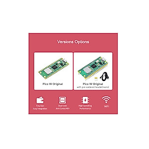 waveshare Pre-Soldered Raspberry Pi Pico W Microcontroller Board Basic Kit,Built-in WiFi,Supports 2.4/5 GHZ Wi-Fi 4,Based On RP2040 Dual-Core Processor