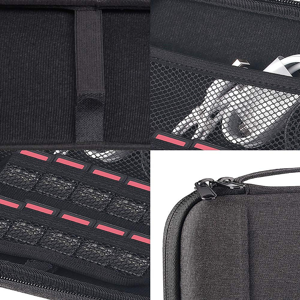 Carrying Case Fit for Nintendo Switch Lite-,Protective Hard Shell Travel Box for Nintendo Switch Lite Console & Accessories,Dark Gray