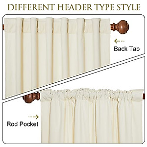 StangH Ivory White Velvet Curtains - Super Soft Back Tab Window Curtains for Bedroom, Privacy Home Decoration for Living Dining Room/Nursery, W52 x L84 inches, 1 Panel