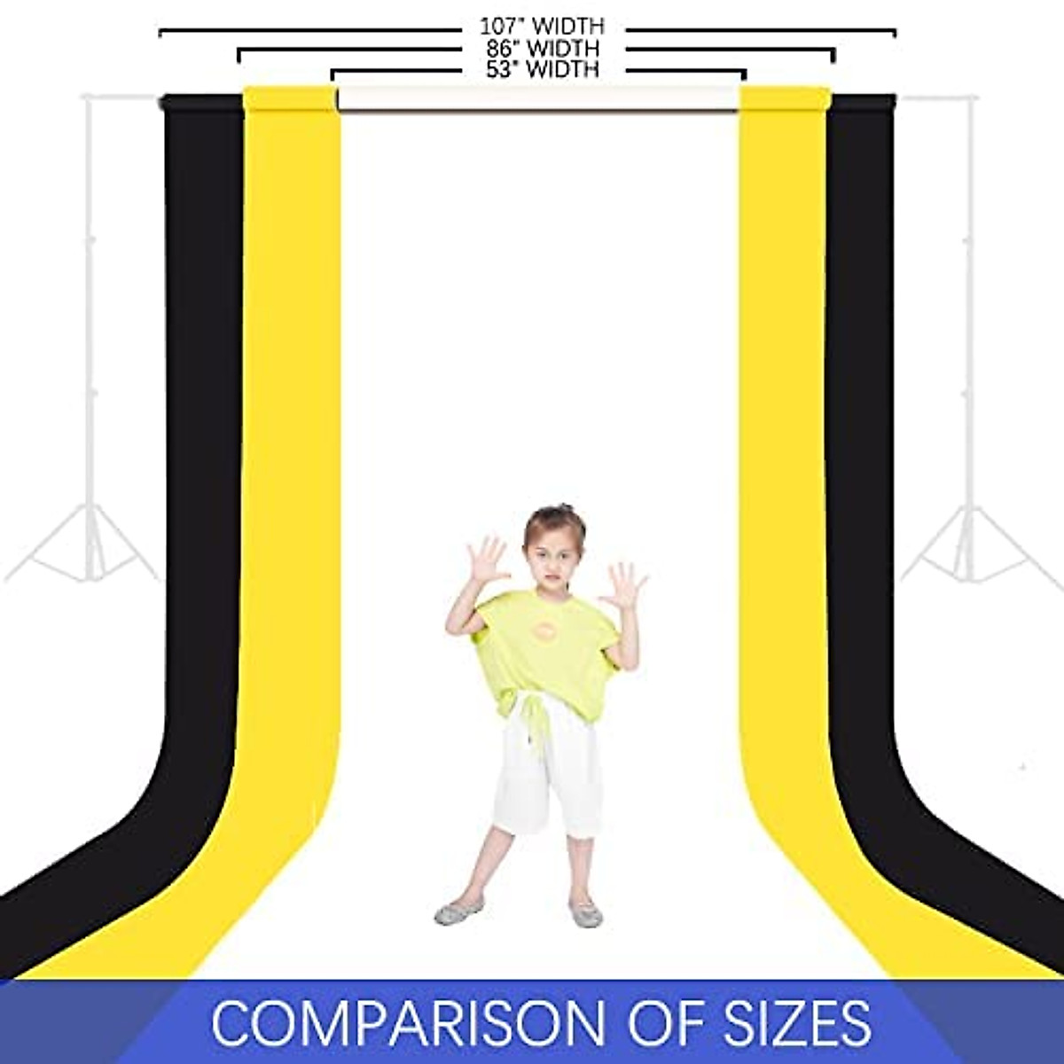 Phsureo Seamless Photo Photography Backdrop Paper, Black Photo Background Paper Roll (53”x16', 45 Ultra Black)