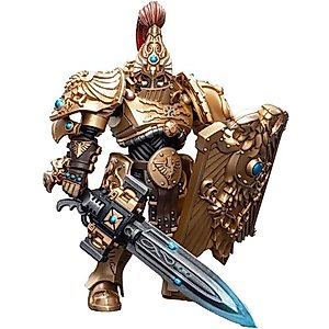 LEBOO JOYTOY Warhammer 40k Adeptus Custodes Custodian Guard with Sentinel Blade and Praesidium Shield 1/18 Scale Action Figure 4.88in Height Joy Toy Models