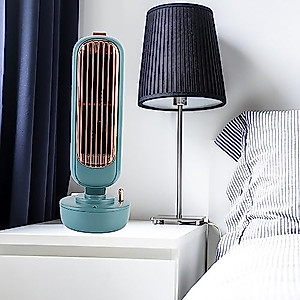 Aqur2020 Fan Mini Desktop Fans USB USB Power Supply Fans Portable Mini Vintage Tower Shape Humidification Table Fan (Green)