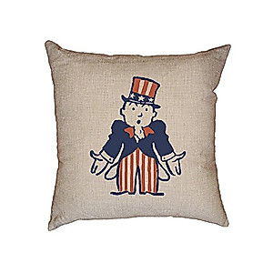 Hollywood Thread Uncle Sam Empty Pockets Big Govenment Politics Decorative Linen Throw Cushion Pillow Case with Insert
