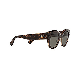 Ray-Ban Women's RB2192 Roundabout Round Sunglasses, Havana On Transparent Brown/Dark Grey, 47 mm
