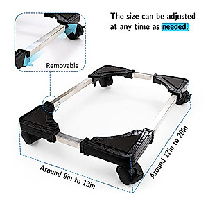 Computer Tower Stand CPU Holder Stand with 4 Mute Caster Wheels，CPU Stand for Gaming pc,Suitable for Most PC Brackets On The Carpet Floor (Black) (Black)