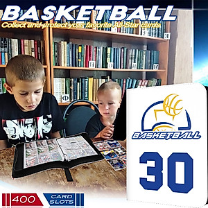 COARVXA 400 Cards Basketball Card Binder,4 Pocket with 400 Cards Trading Card Albums Sleeve Protectors,Card Storage Case Fits for Collecting Baseball,Hockey,Football,Basketball Or Gaming Trading Cards