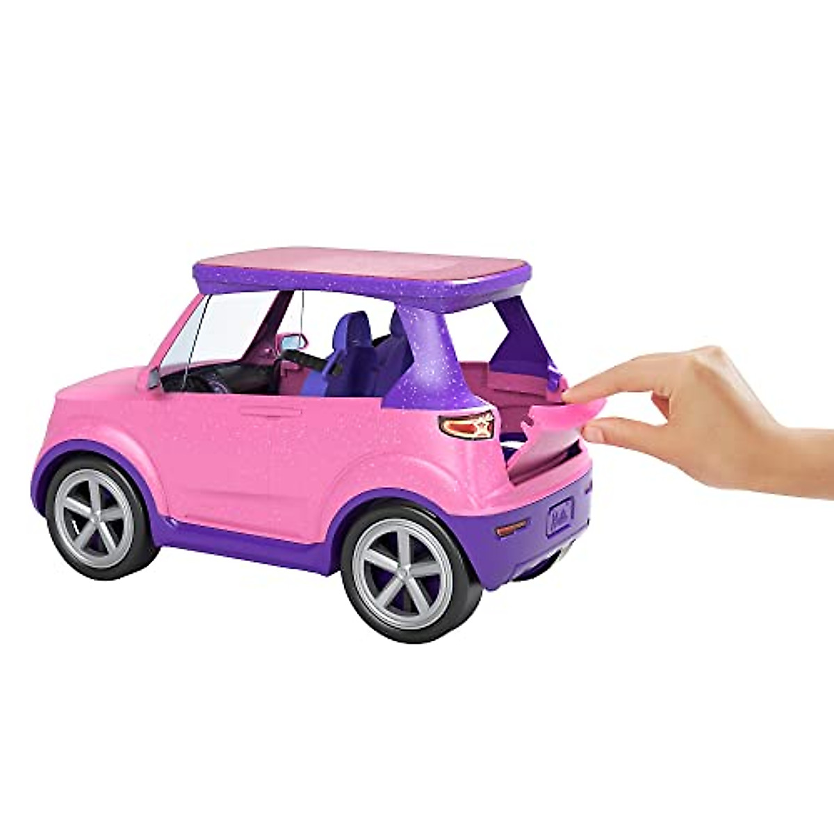 Barbie: Big City, Big Dreams Transforming Vehicle Playset, Pink 2-Seater SUV Reveals Stage, Drum Set & Concert-Themed Accessories, Gift for 3 to 7 Year Olds
