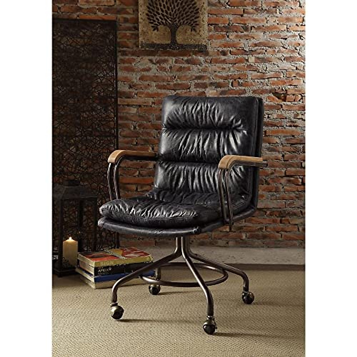 ACME Harith Executive Office Chair - 92417 - Vintage Blue Top Grain Leather