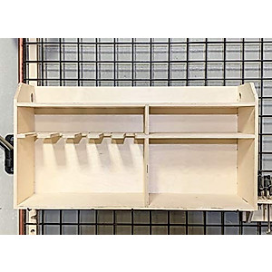Factory Crafts Cordless Drill Tool Holder Organization Rack Wood Shelf Case Organizer 5-Slot Multi Storage