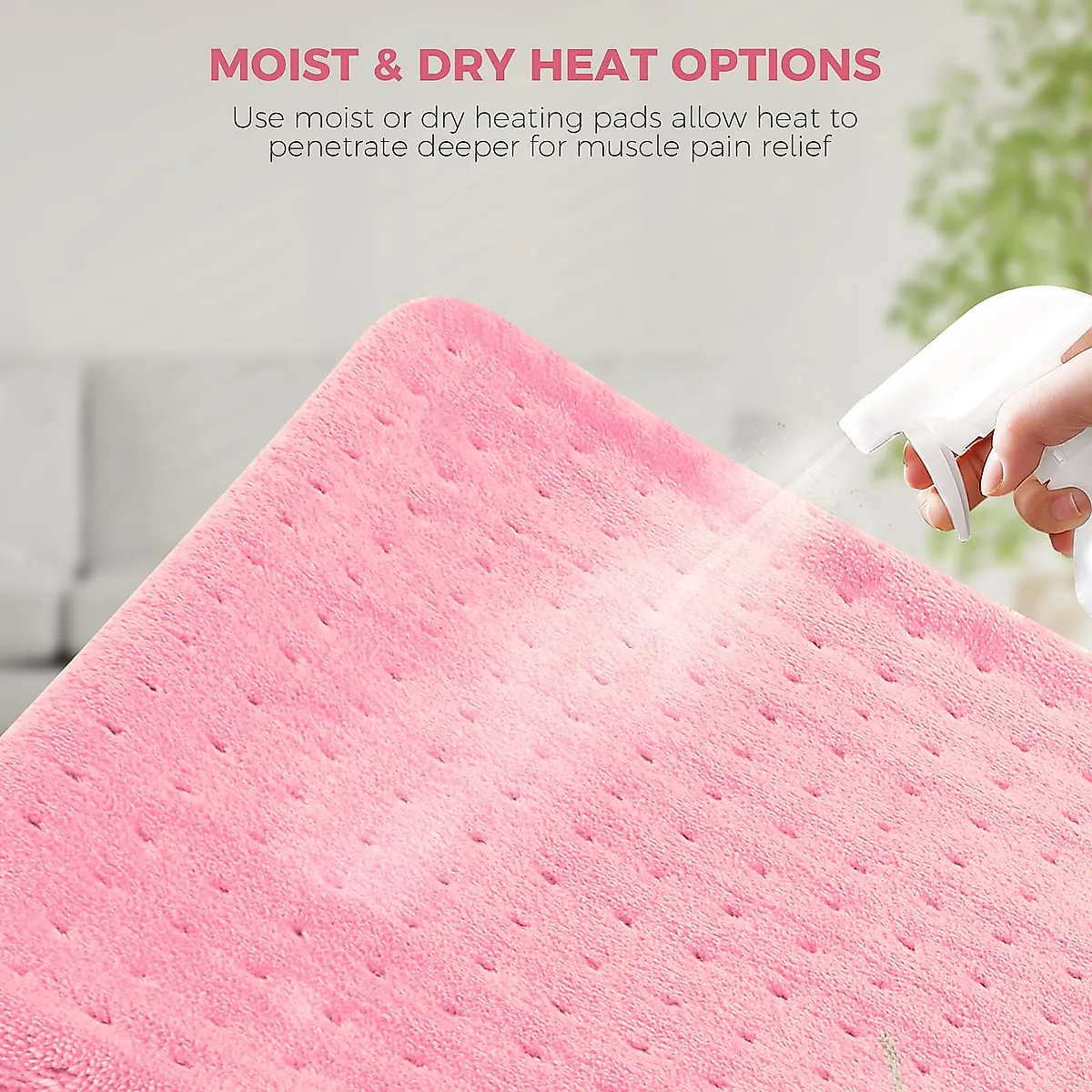 NOWWISH Heating Pad for Back Pain & Cramps Relief, XXL Extra Large Moist Heat Electric Heating Pads with Auto Shut Off, Gifts for Women, 17 ''x 33'', Pink, 17''x33'', (FY-HW1836)
