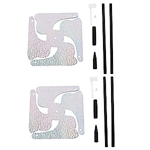 DOITOOL 2pcs Garden Wind Spinner Bird Blinder Pinwheel Windmill Sparkly Holographic Pin Wheel Spinner Outdoor Decoration for Yard Lawn Patios