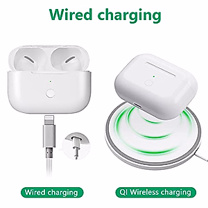 Wireless Charging Case for Airpod Pro, Airpod pro1st Generation Charger Case Replacement with Sync Button and Built-in 660 mAH Battery, No Earbuds Include