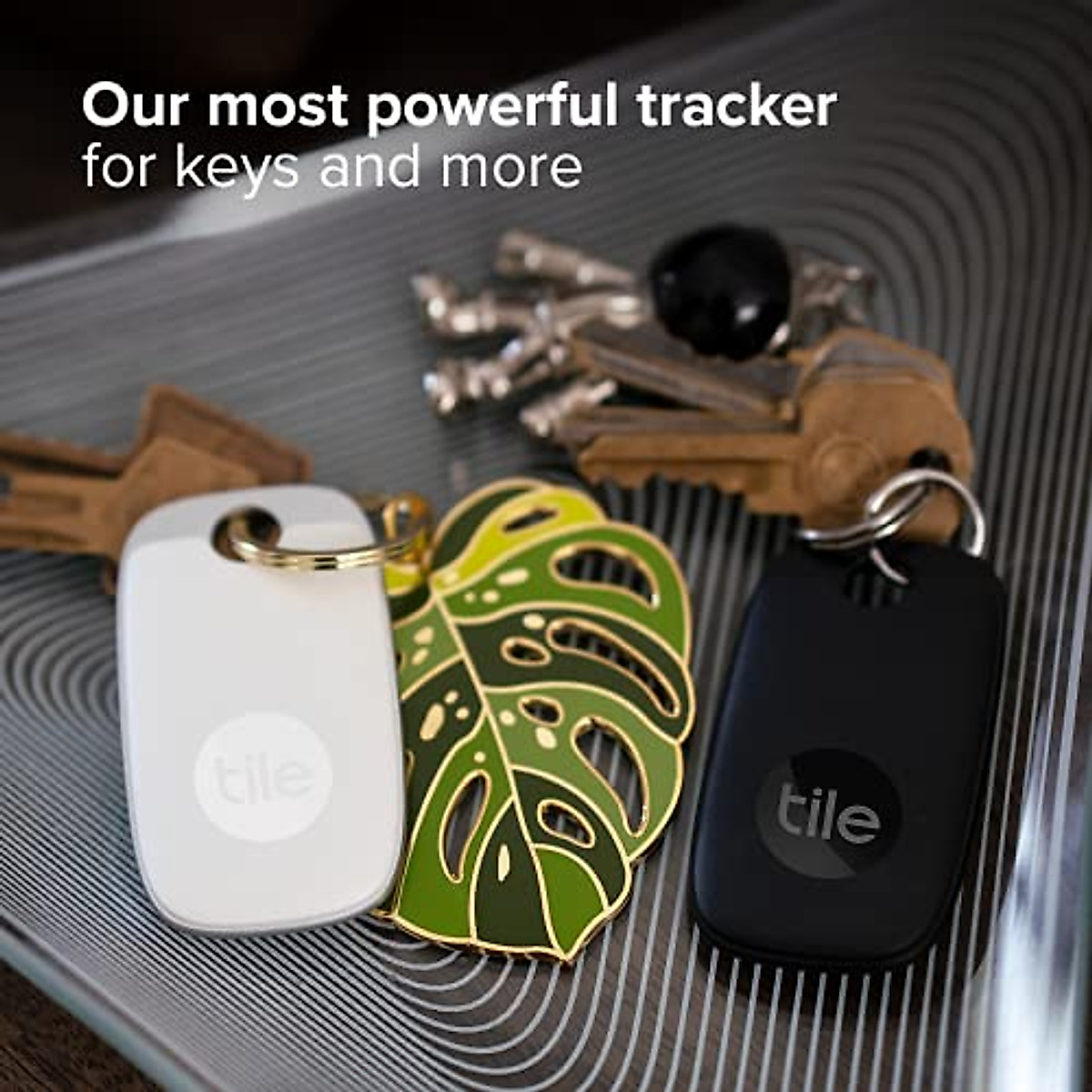 Tile Pro (2022), 2-Pack (Black/White). Powerful Bluetooth Tracker, Keys Finder and Item Locator for Keys, Bags, and More; Up to 400 ft Range. Water-Resistant. Phone Finder. iOS & Android Compatible
