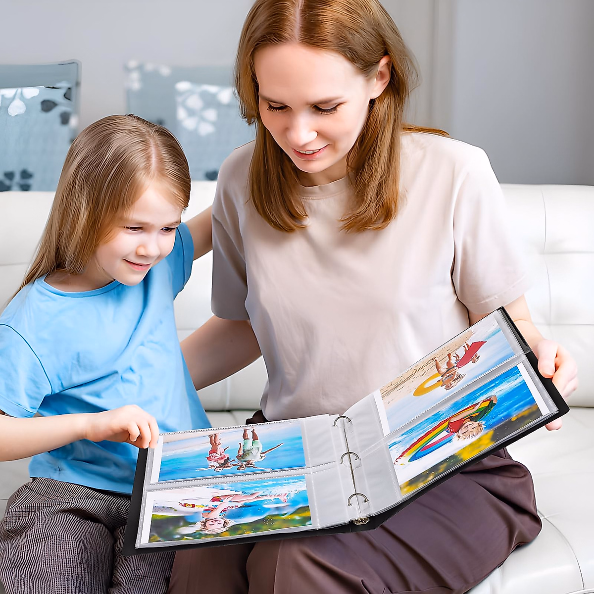 MaxGear 30 Pack 5 x 7 Photo Sleeves for 3 Ring Binder, Heavy-Duty Archival Photo Page Protectors Holds 120 Pictures, 2-Pocket Clear Picture Album Refill Pages