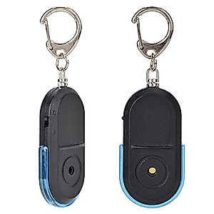 Whistle Key Finder, Anti-Lost Alarm Key Finder Locator Whistle Sound Control with Battery(Blue)