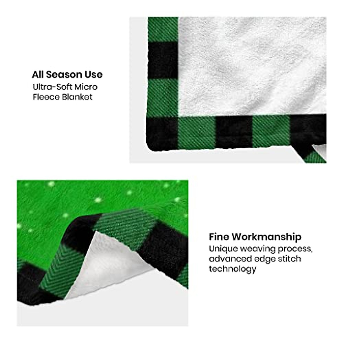 Caupzok Anime Christmas Blankets, Flannel Lightweight Plush Warm Green Throw Blanket with 1 Pillow Cover for Couch Sofa Bedding or Decoration Living Room, Soft Throw, 50 × 60 inch