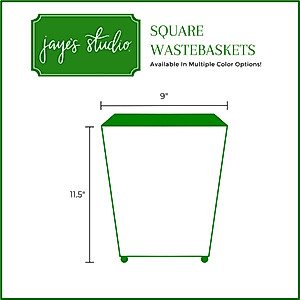 Jaye's Studio Regency Line, Square Wastebasket & Garbage Bin, Gold Trim & Finish, Round Gold Feet, Hand-Painted, Metal, Trash Bin for Bedroom, Office, Bathroom, 9" x 9 x 12 (White, Gold Bee)