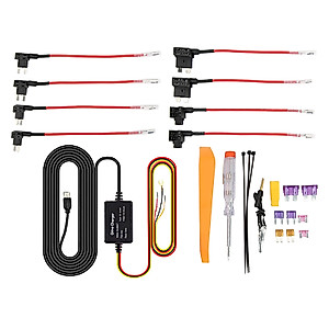 Cam Hardwire Kit, USB Cable Hardwire, Car Dashcam Hardwire, USB Adapter Overheating Protection for Mirror Cam GPS Navigator Radar Detector (MICRO)