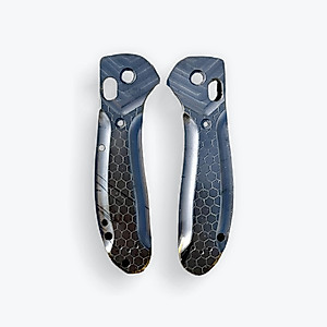 Generic Black Anodized Honeycomb Billet Aluminum Tritilian Design Scales Full Size Griptilian Custom Knife Handle, Knife Scales, EDC