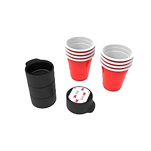 Big Shots Shooter Ski Kit, Peel-and-Stick Adhesive Mounts, No Tools Required, Fits All Standard Size Shot Glasses, 4 Mounts (Bombdiggity Black)
