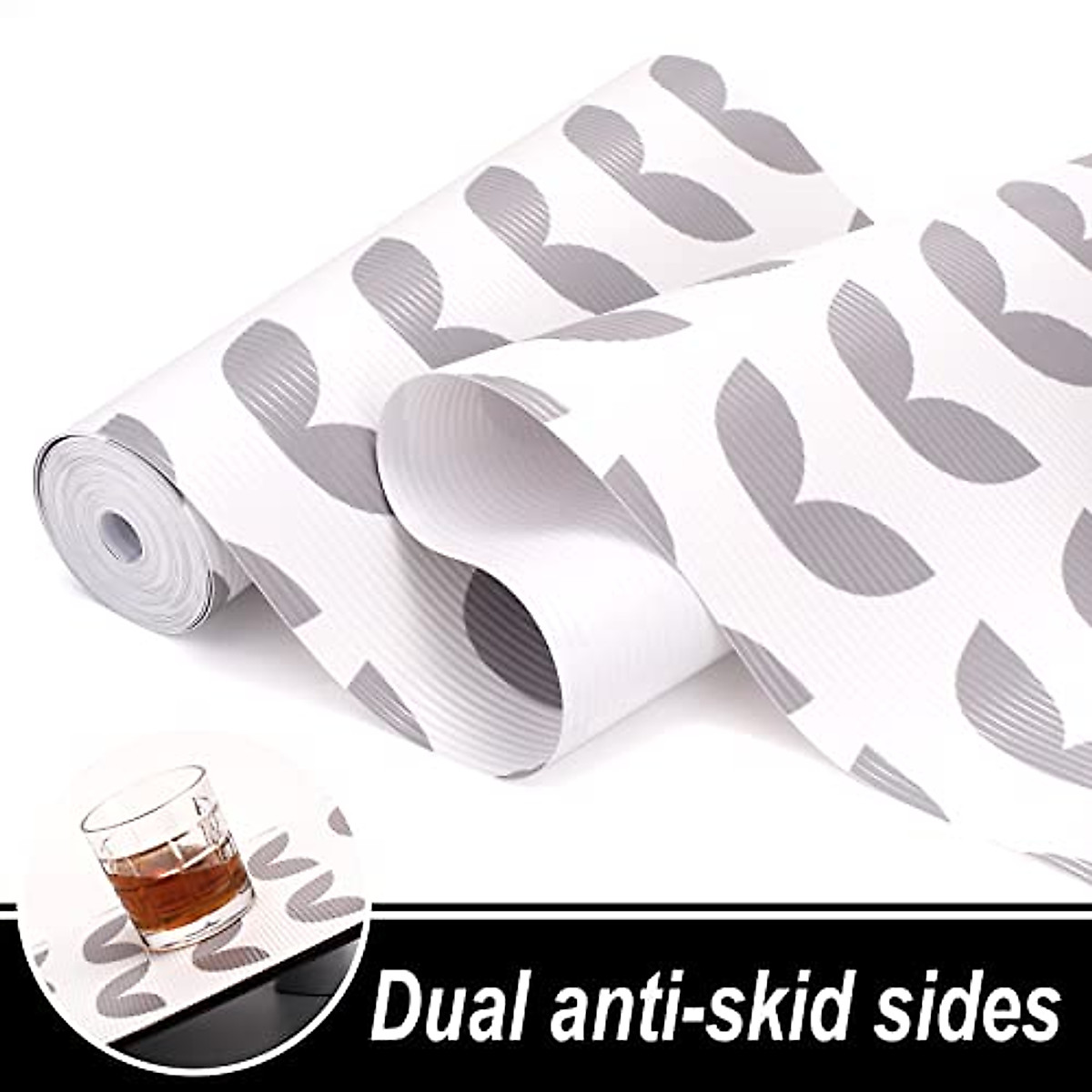 Shelf Liner, Cabinet Liner, 15 Inch x 20 FT, Plastic Shelf Liners for Kitchen Cabinets, Non Adhesive Kitchen Drawer Cabinet Liner for Pantry/Wire Shelves/Fridge/Drawer/Dresser