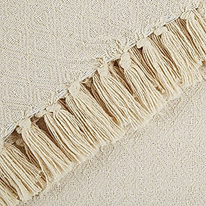 DII Global, Fields of Diamond Woven Throw, 50x60, Natural