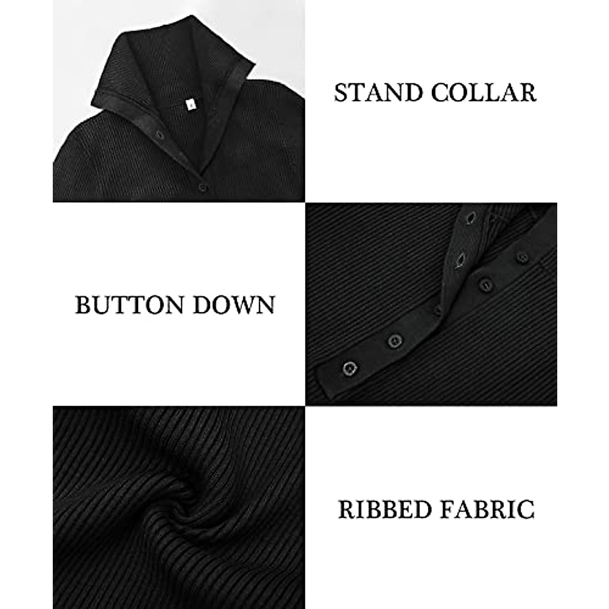 Vaiaye Women’s Sweater Dress Long Sleeve Bodycon Knit Stretchable Elasticity Button Down Winter Fall Pullover Jumper Dresses Black